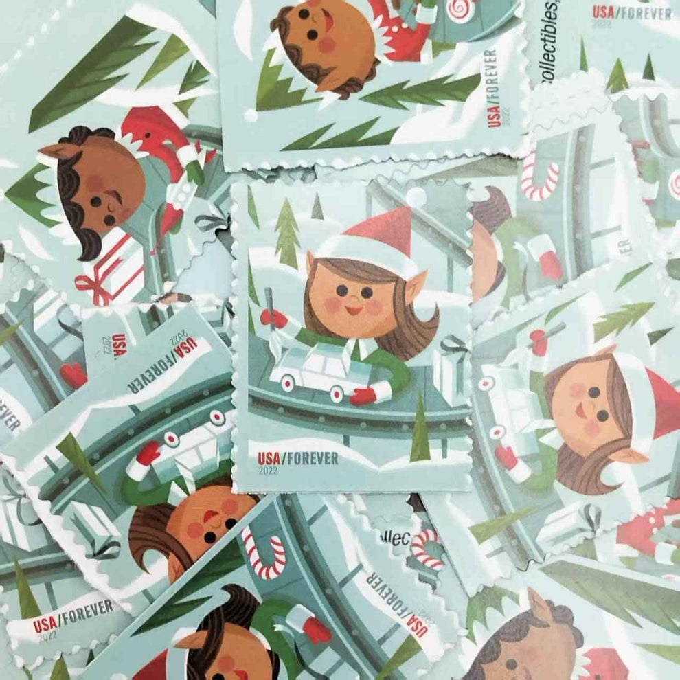 Holiday Elves Stamps 2022 Forever Stamps 100 pcs - Forever Postal ...